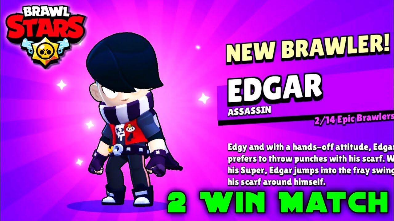 Brawl Stars | New Brawler -EDGAR assassin | 2 Win Match - YouTube
