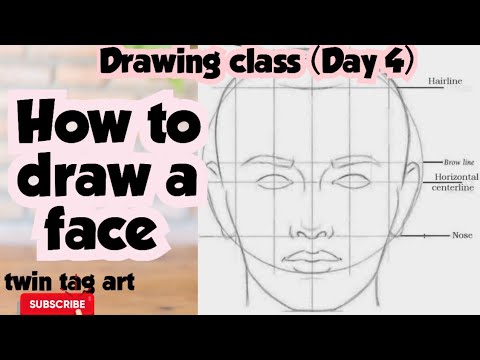 How to draw a face/ Basic face proportions /Drawing class (Day 4) - YouTube