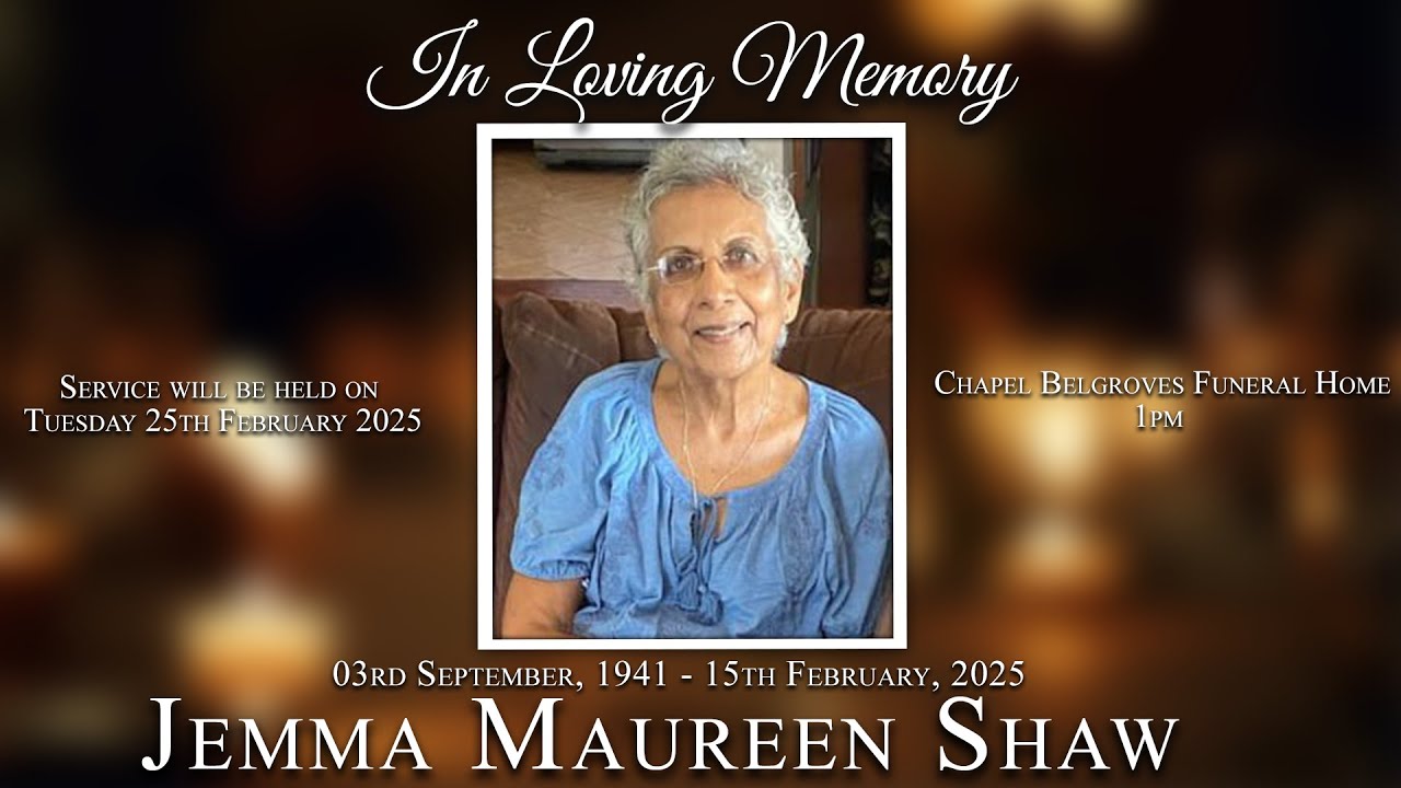 Celebrating The Life of Jemma Maureen Shaw - YouTube