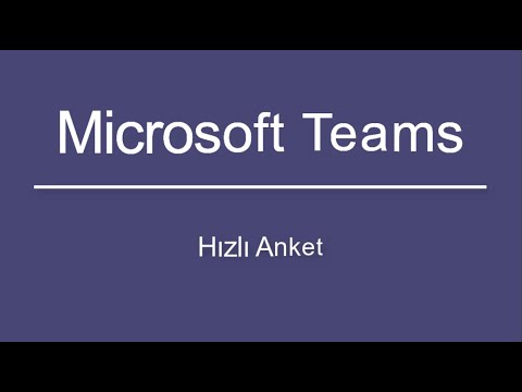 Microsoft Teams Toplantında Hızlı Anket