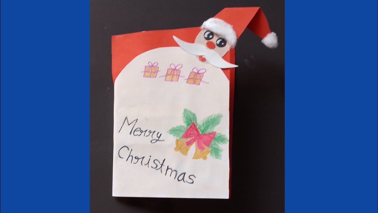 How to draw Merry Christmas card Painting || A beautiful Christmas Card ...