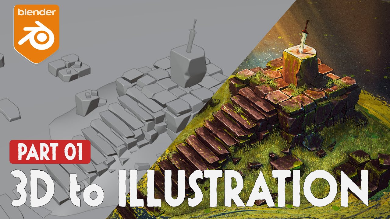 3D to 2D Illustration: Scene Setup & Lighting Pass | Blender - YouTube