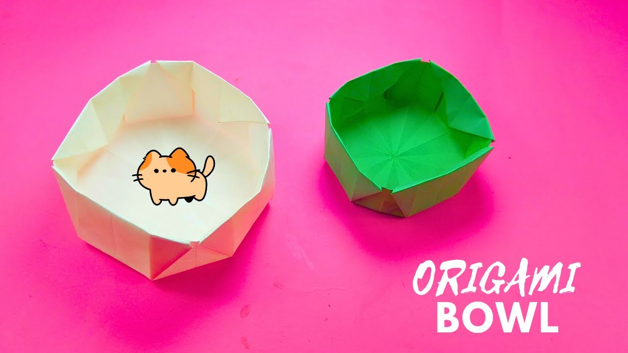 Origami Paper - Basic Round Origami Box without Lid for beginners - YouTube