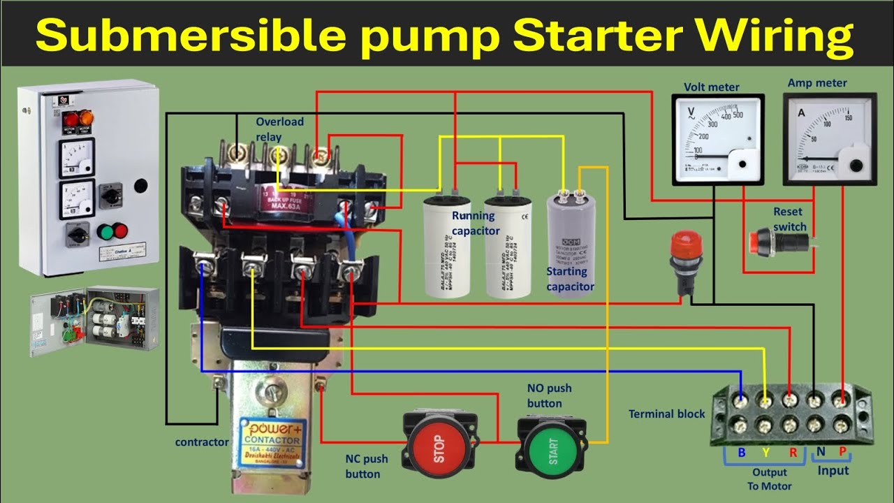Submersible Starter Connection | Submersible Water Pump Starter Wiring ...