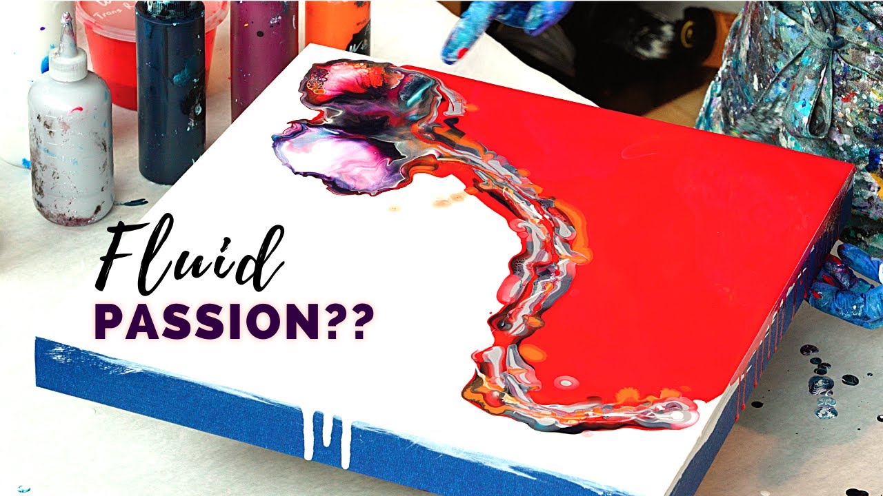 Glamorous RED + Silver ⁠⁠💗 WOW! Dancing Flow Acrylic Pouring ~ Fluid ...