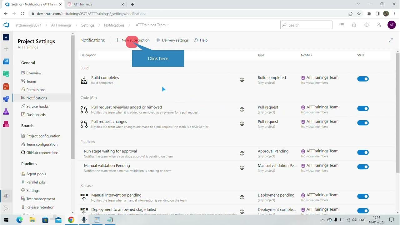 17-Configure notifications in Azure DevOps - YouTube