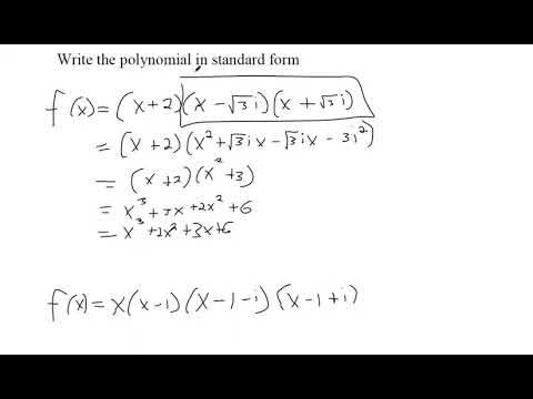 Write the polynomial in standard form - YouTube