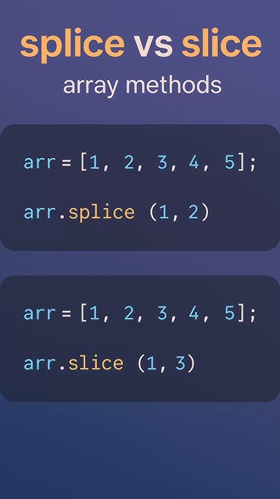 slice vs splice in JavaScript, Insert or Delete an element in the middle of an array #javascript ...
