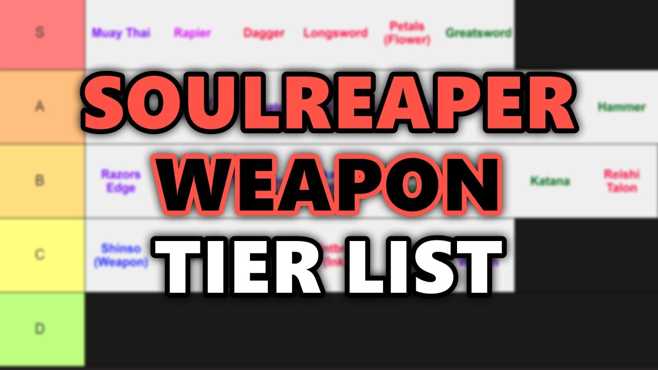 BEST Soul Reaper WEAPON Tier List | Type Soul - YouTube