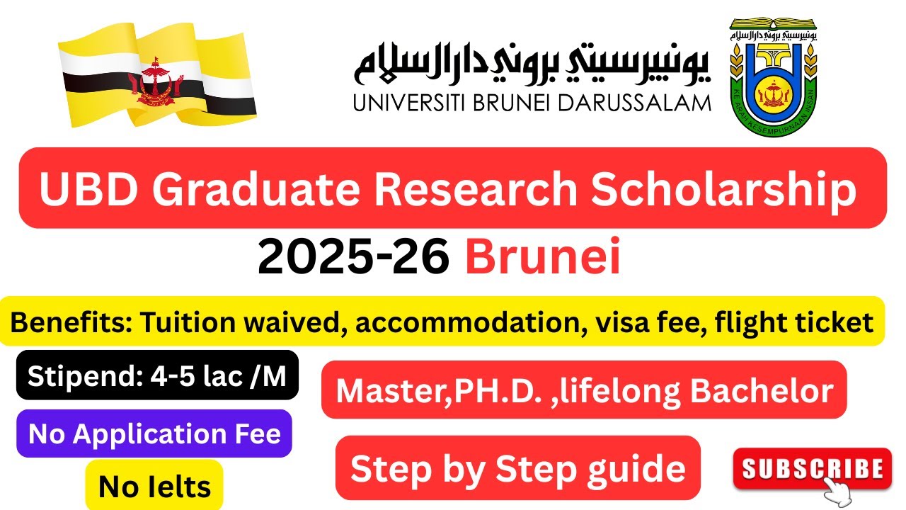 How to Apply for the UBD Graduate Research Scholarship 2025-26 in ...
