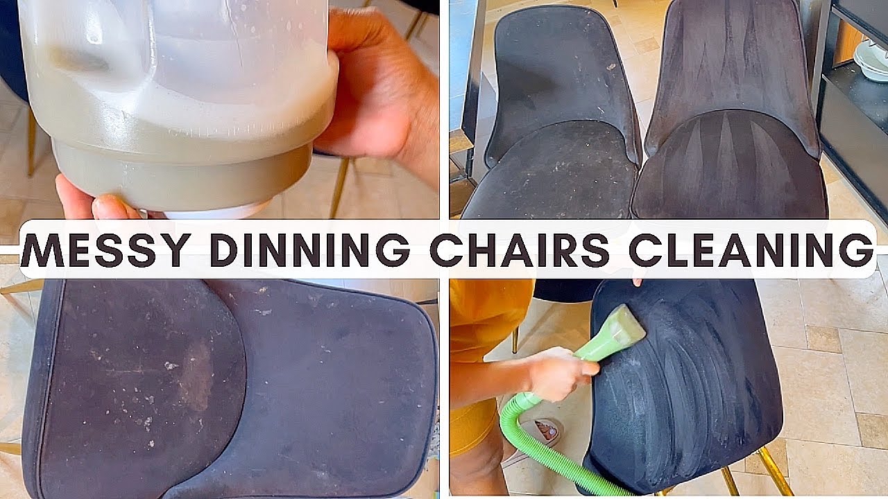 HOW TO MAKE YOUR MESSY DINNING CHAIRS LOOK BRAND NEW | cleaning my very ...