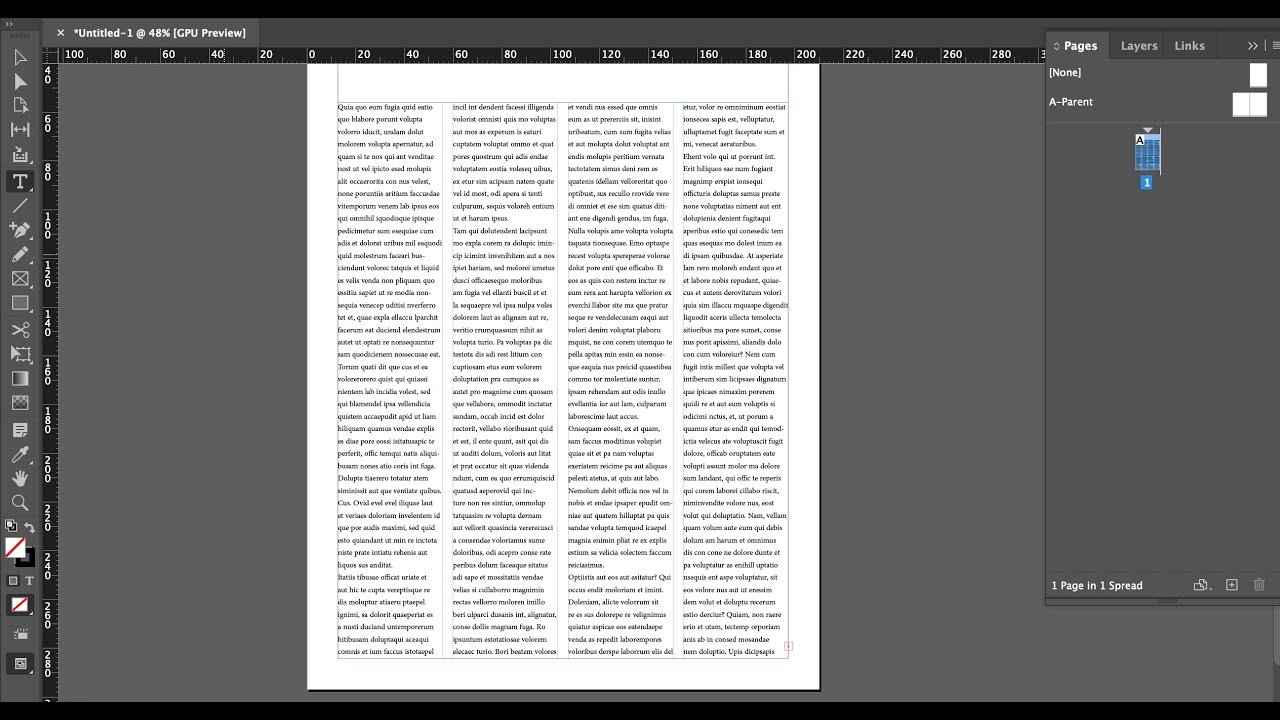 InDesign How to Create columns of text / انديزاين كيفية تقسيم النص ...