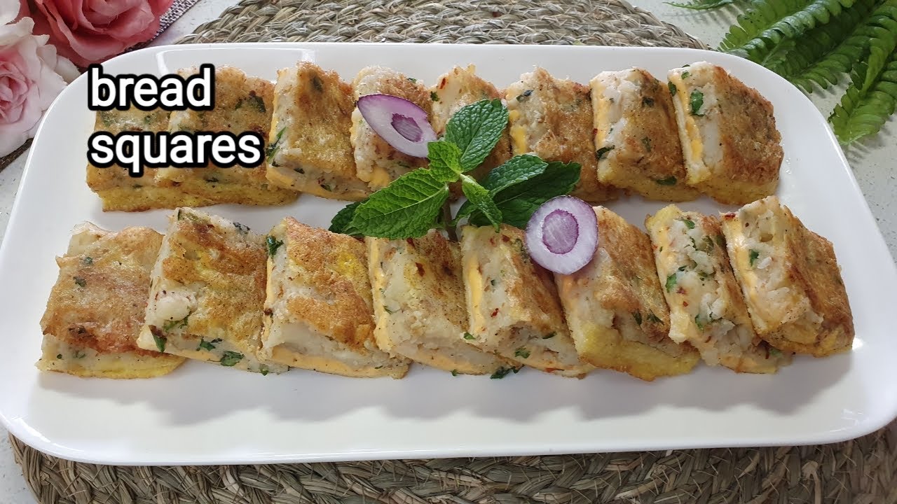 Potato and cheese bread squares | Potato bread squares | Ramadan ...