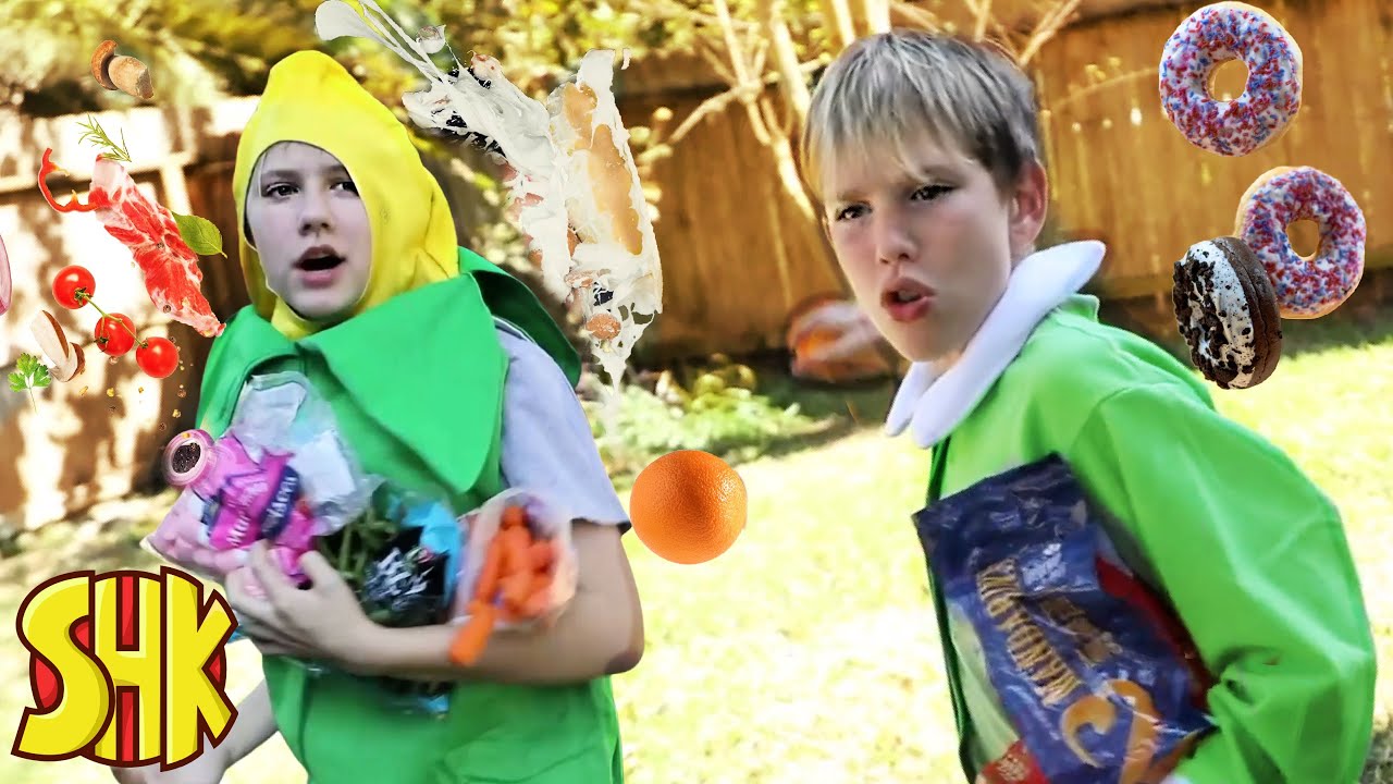 Food Fight Challenge! SuperHeroKids Funny Family Videos Compilation ...