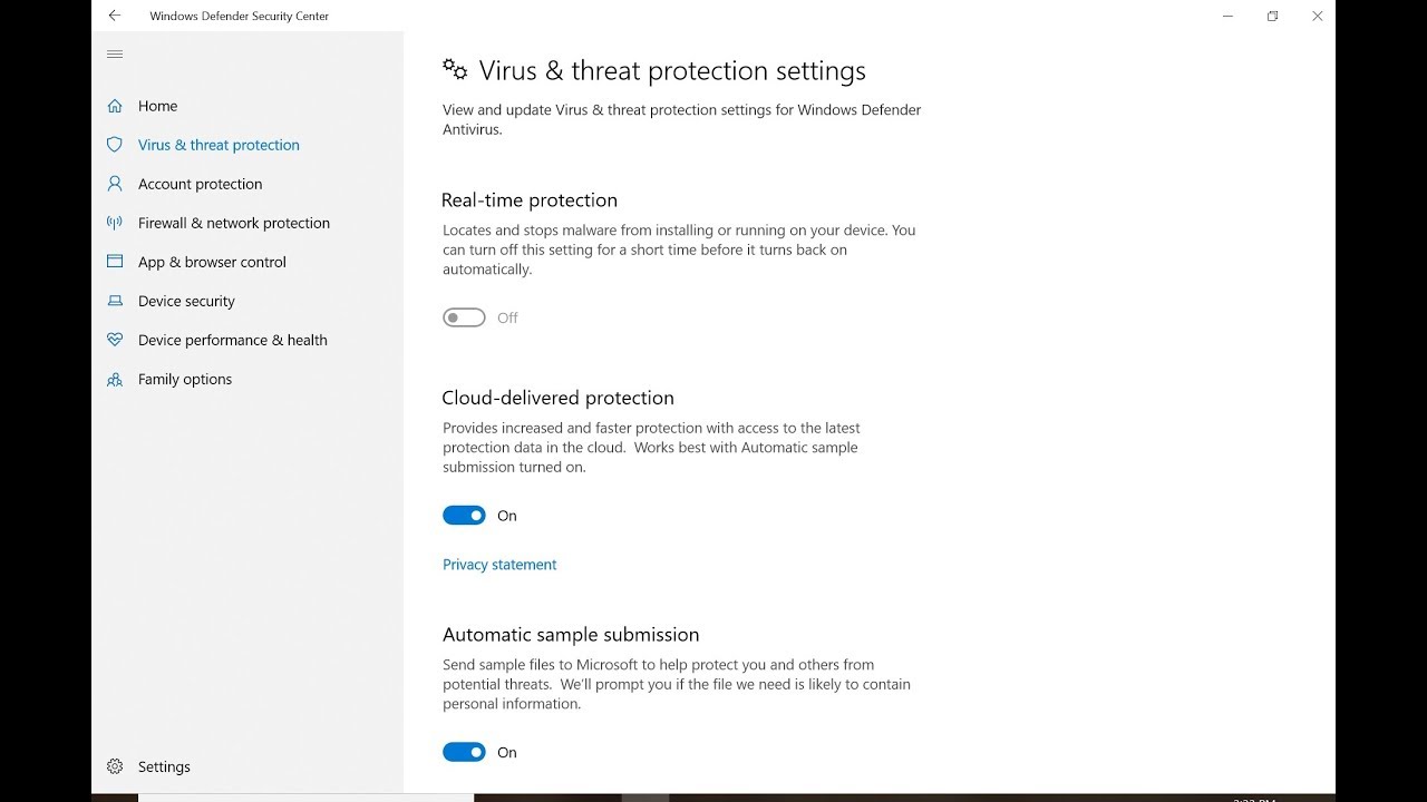 How to turn off real time protection - YouTube