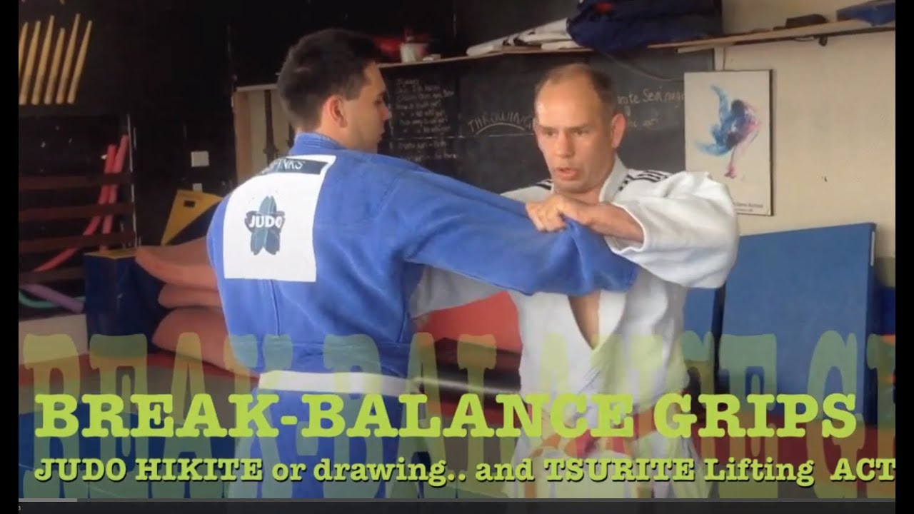 JUDO GRIP Tsurite and hikite ELBOW and COLLAR Break balance actions ...