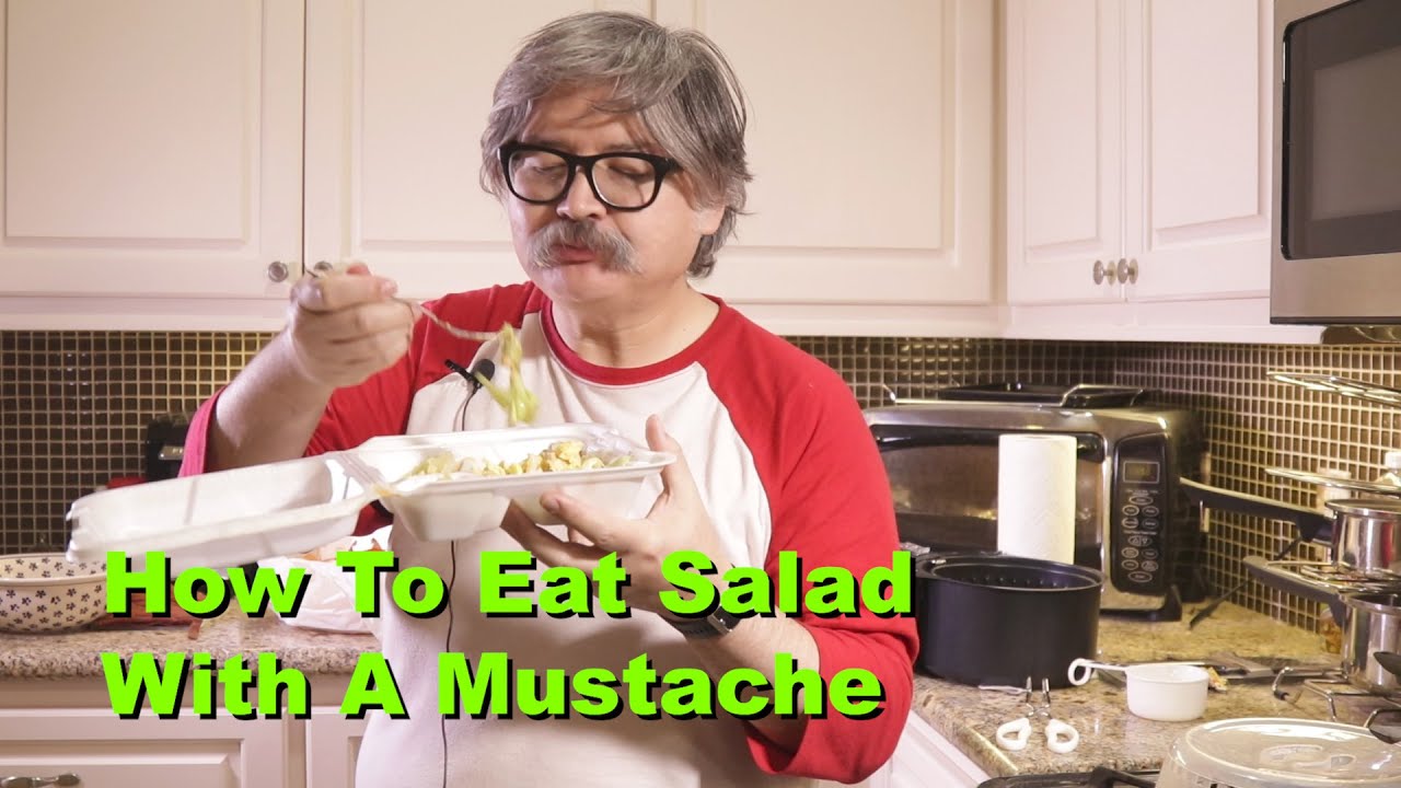 How To Eat Salad With A Mustache - YouTube