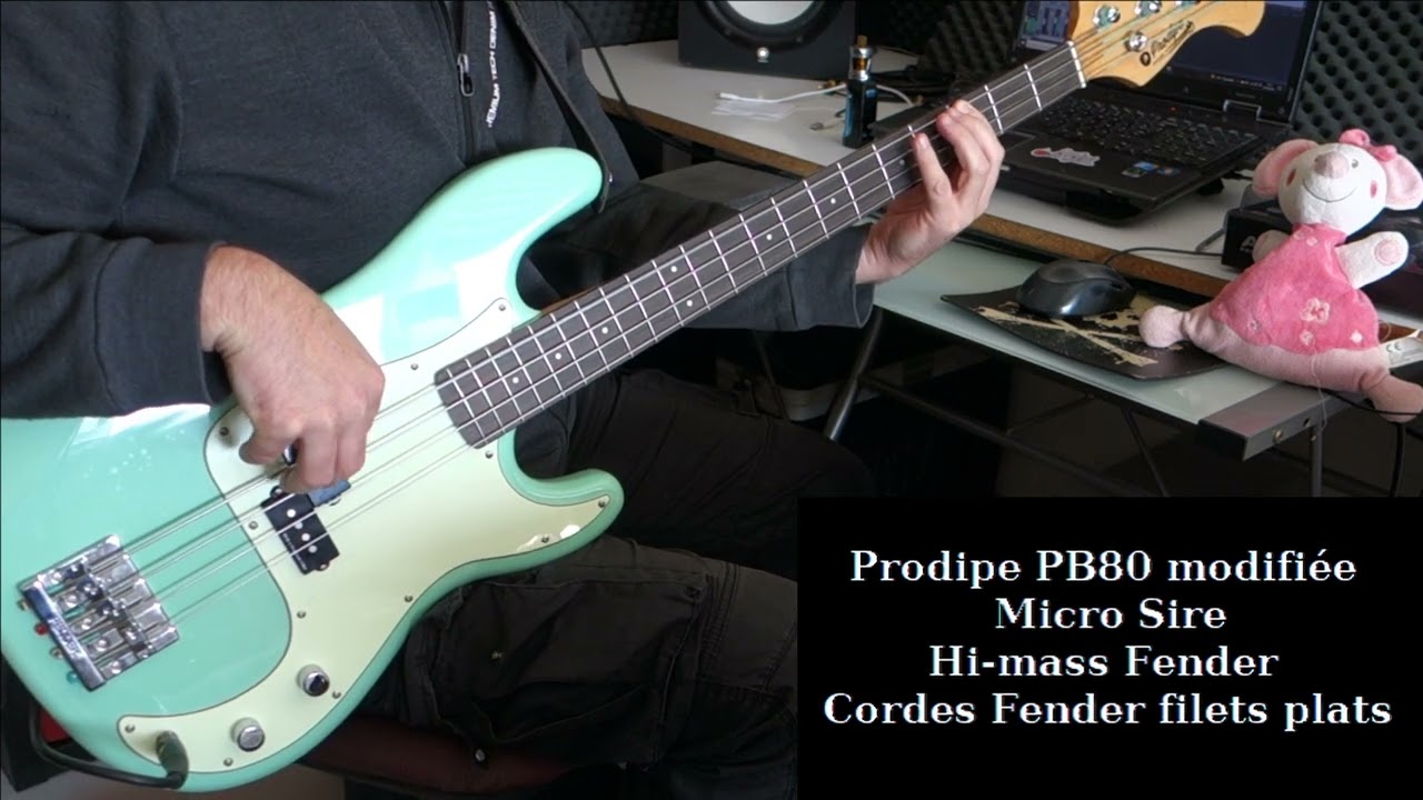 Test Prodipe PB80 modifiée: micro Sire + chevalet Hi mass Fender ...