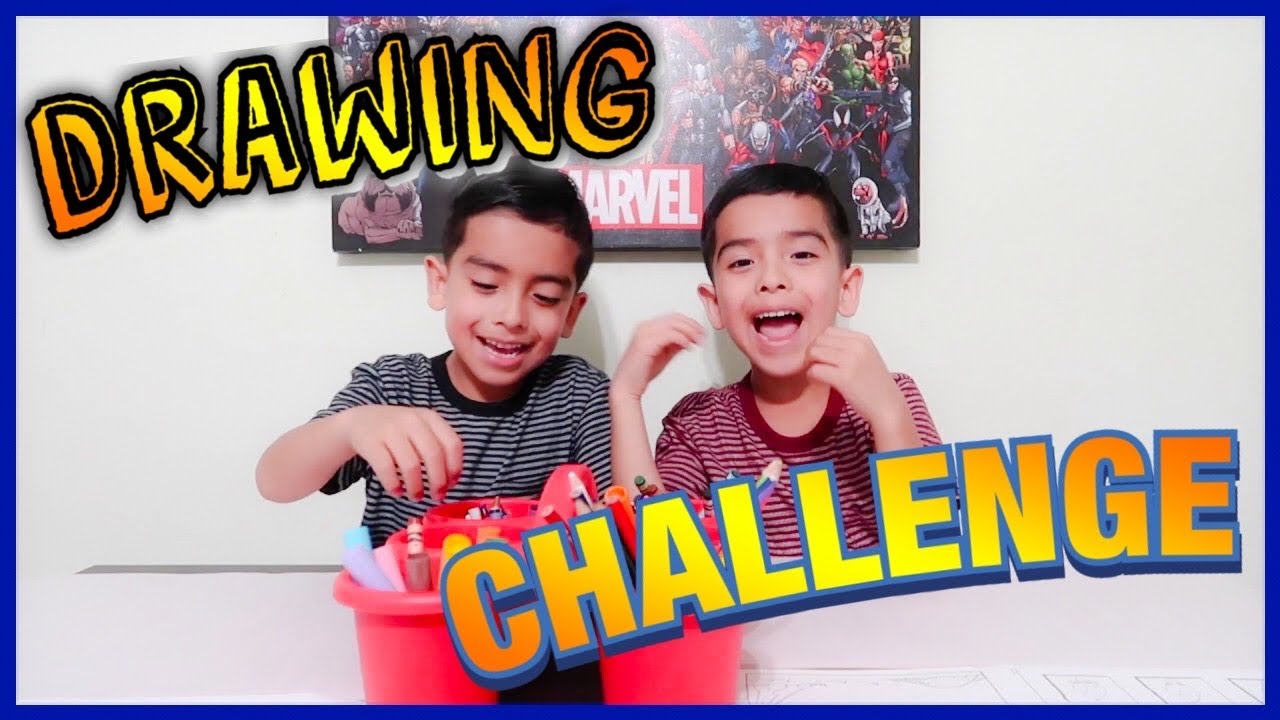 1 Minute Drawing Challenge, Kid Picture Challenge // Twin Challenge ...