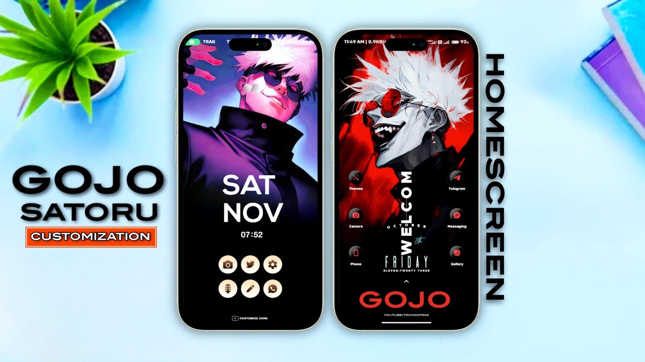 GOJO SATORU Miui Theme Customization ⚡Miui14/13 Theme|Nova Anime ...