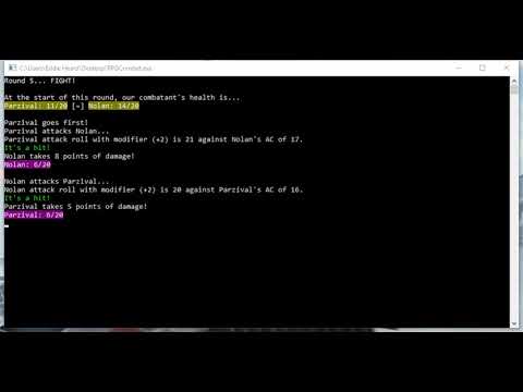 First C# Console Application (RPG Combat) - YouTube