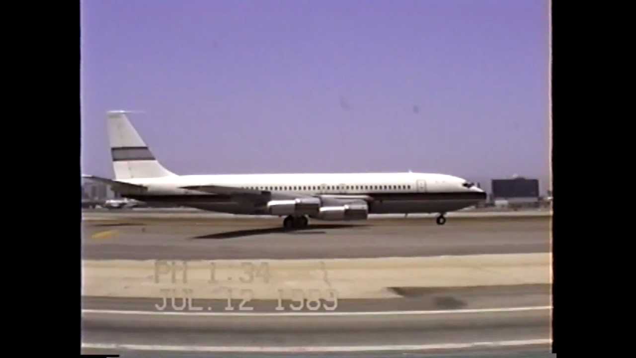 Private Boeing 707-123(B) Departing LAX - YouTube