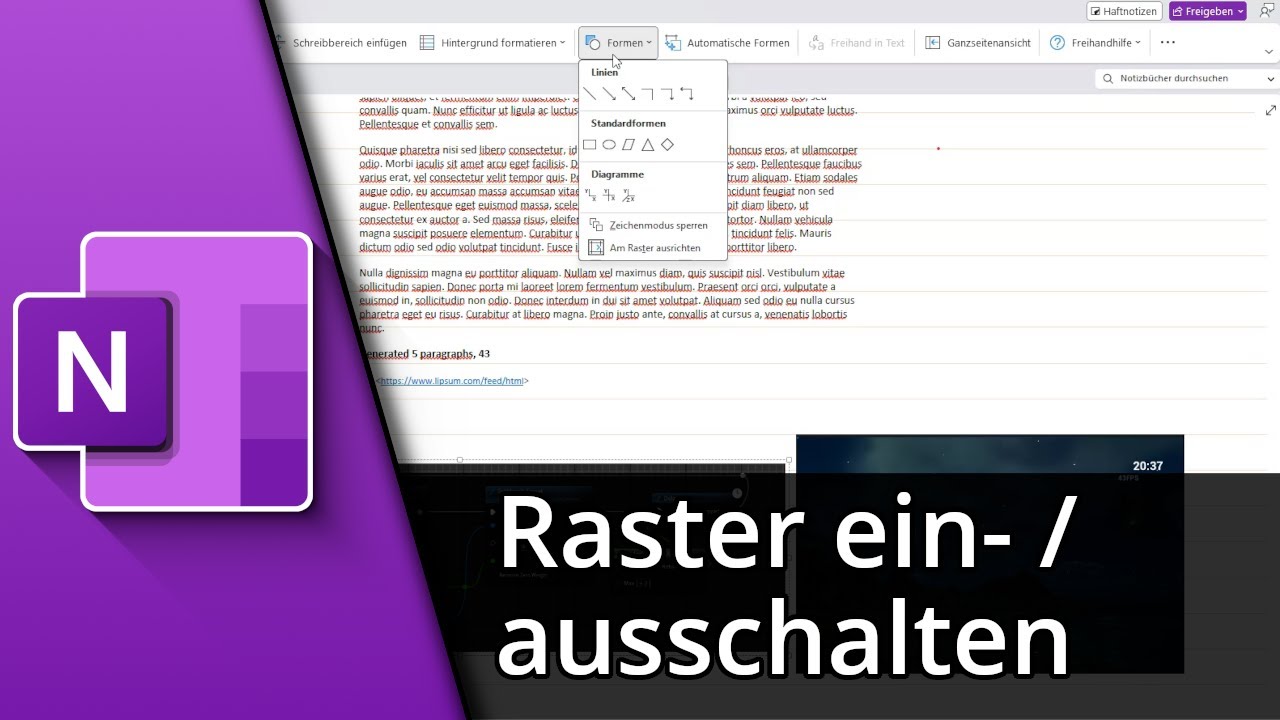 OneNote am Raster ausrichten ausschalten Tutorial - YouTube