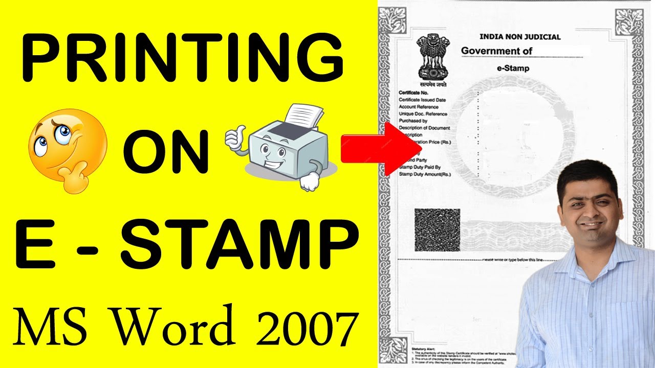 PRINTING E STAMP USING MS WORD 2007 || ESTAMP PE PRINT KAISE KARE MS ...