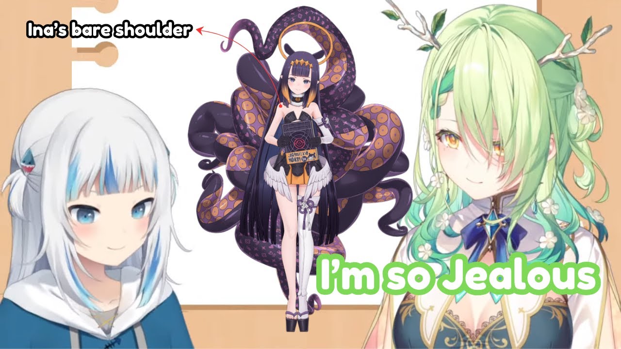 Fauna got jealous of Ina's bare shoulder [HoloEN | Ceres Fauna & Gawr ...