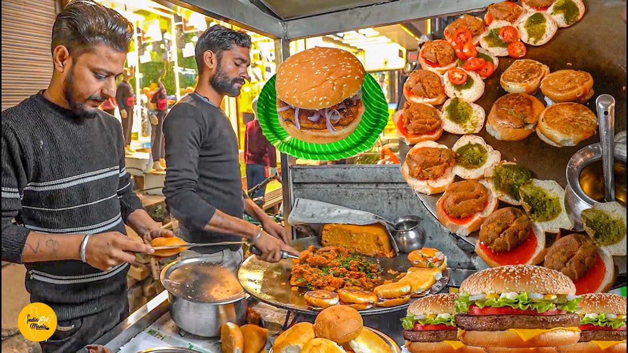 Most Unique Pav Bhaji Wala Burger Bulk Making In Saharanpur Rs. 25 ...