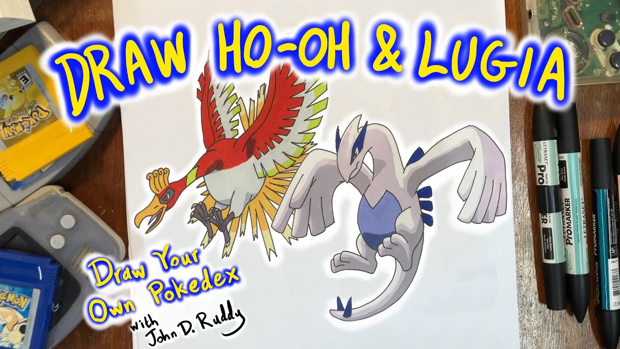 How to Draw Ho-Oh and Lugia - Draw Your Own Pokedex Ep006 - YouTube
