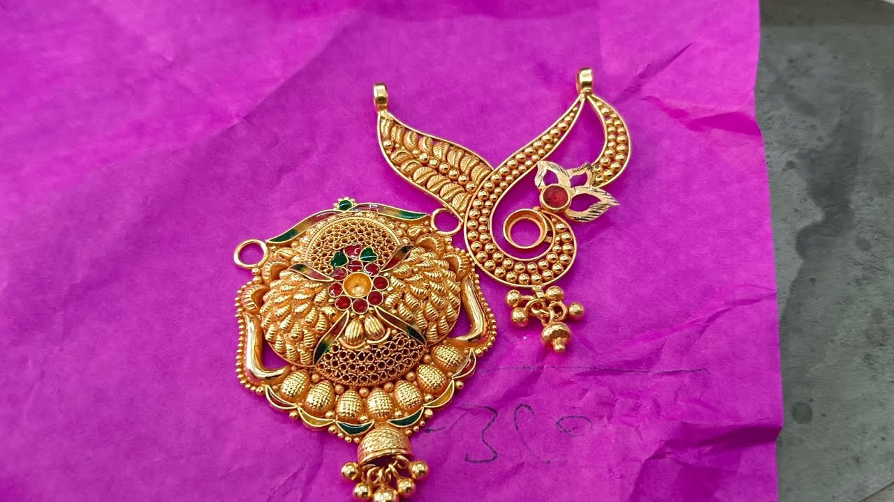 How to make a gold jewellery design//Gold pandent, gold rakhi design ...