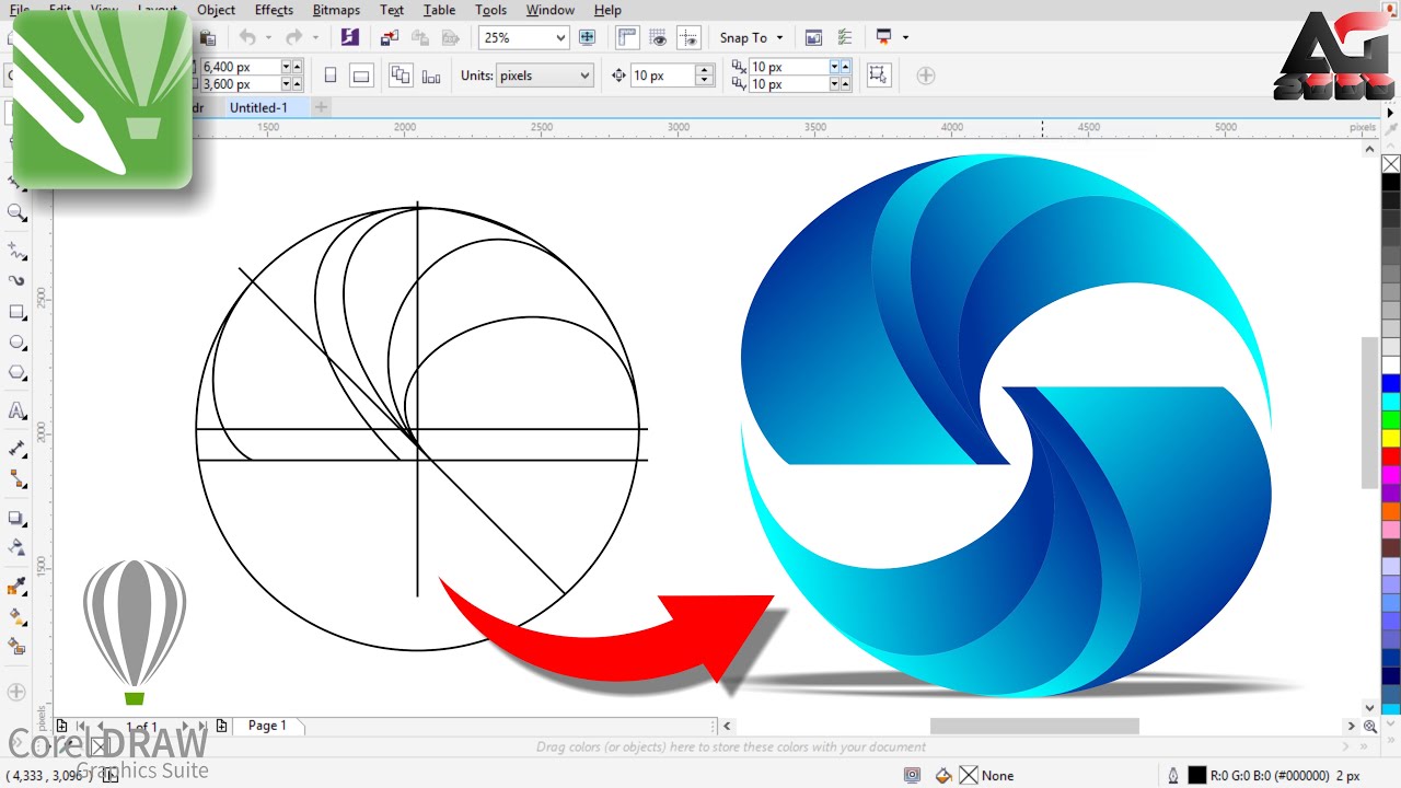 3D Circle design in CorelDraw | Corel Draw Tutorial - YouTube