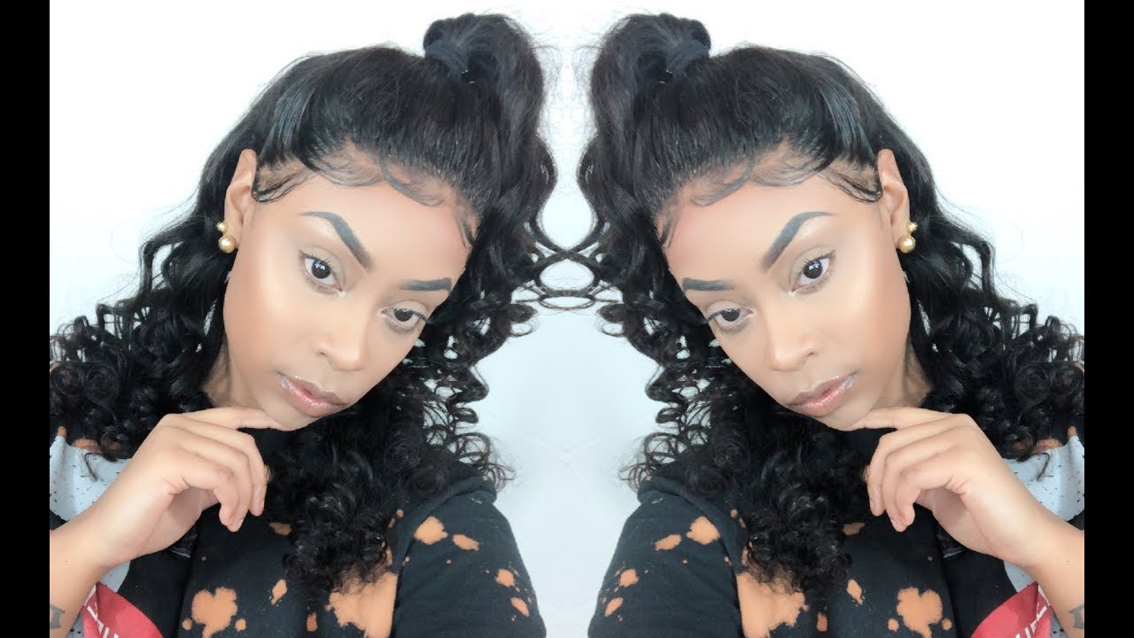 HOW TO: HALF UP HALF DOWN STYLE ON A LACE FRONT WIG | Mulan Wigs - YouTube