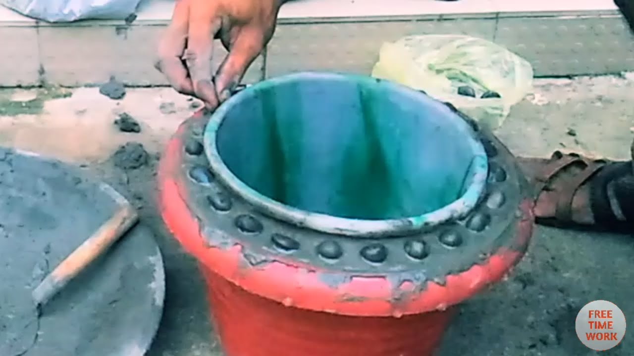 Easy Flower pot making process - YouTube