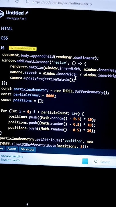 Particles Cursor Html Css Htmlcssjs Shorts Youtube