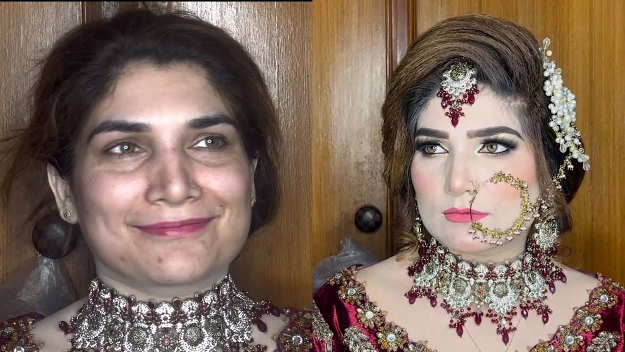 Bridal makeup tutorial with kashees jewlary and dress || best ...