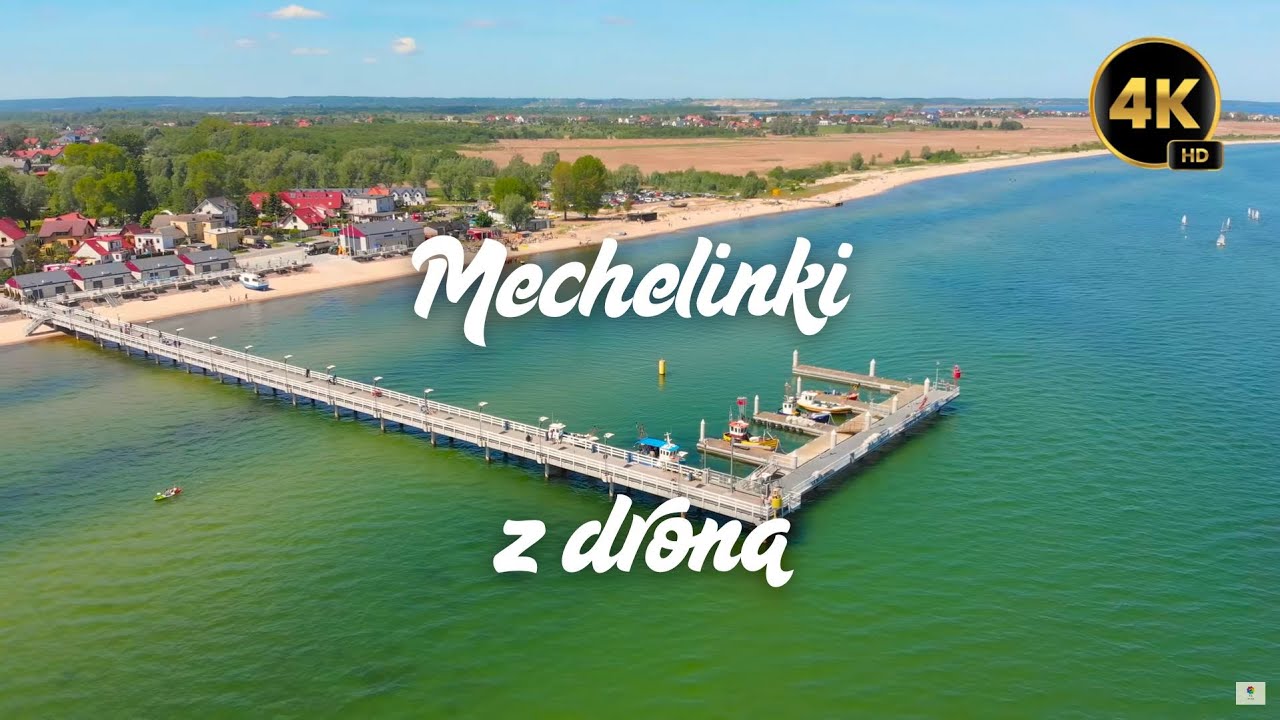 🌊 Mechelinki z lotu ptaka – Plaża i molo 4K - YouTube