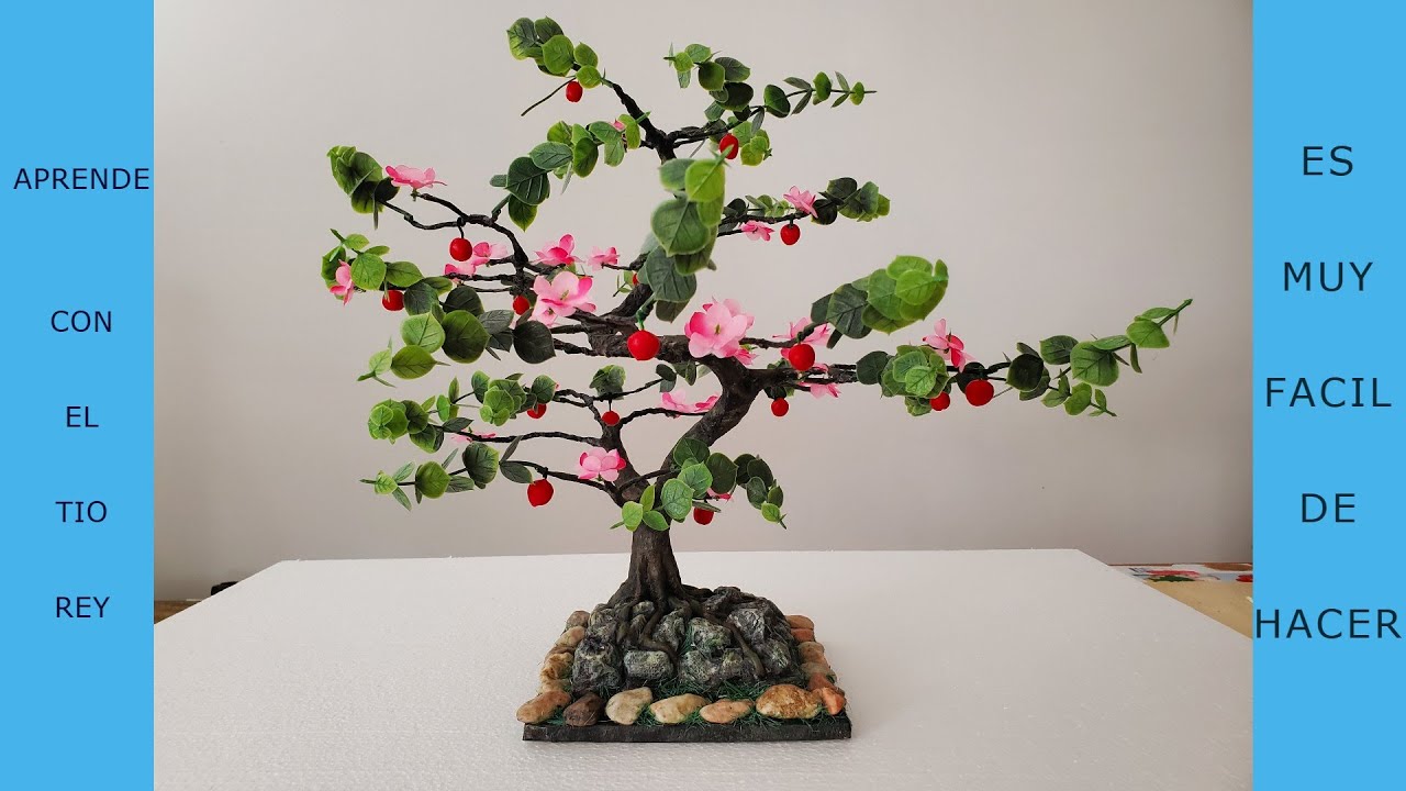COMO HACER UN BONSAI CON ALAMBRE, PAPEL MACHE Y CORTON ARTICULOS ...