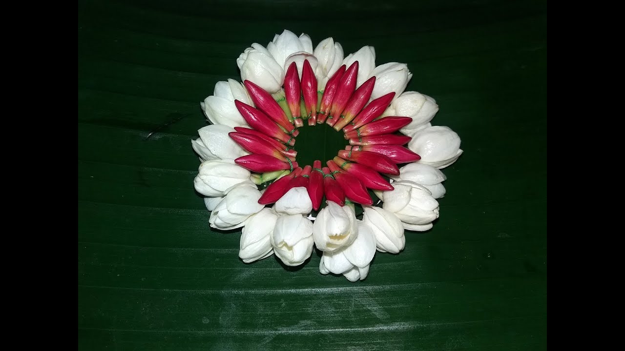 easy way to string jasmin and arali flower for bridal jadai | how to ...