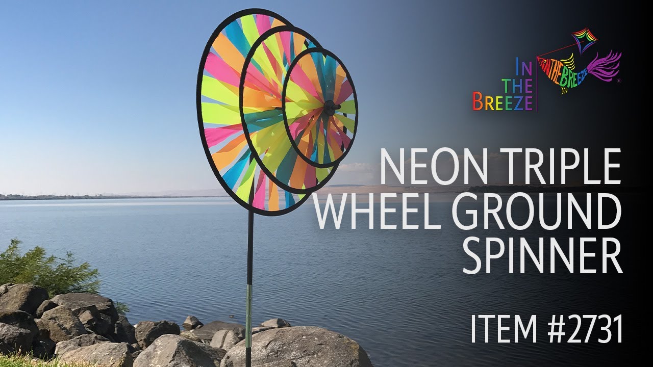 Neon Triple Wheel Ground Spinner - In the Breeze - YouTube
