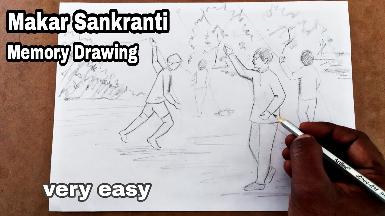 🪁Makar Sankranti Memory Drawing🪁 | Makar Sankranti Special 🪁🪁 | kala ...