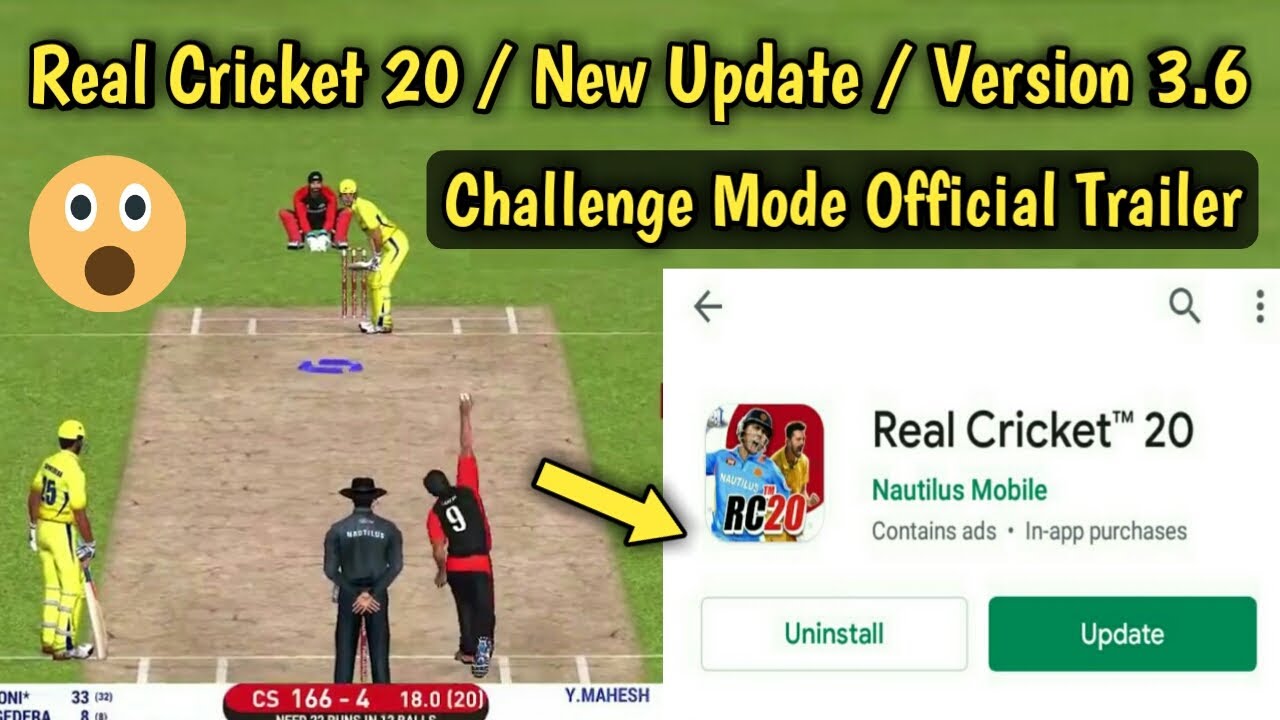 Real Cricket 20 | New Update | Version 3.6 | Challenge Mode Official ...