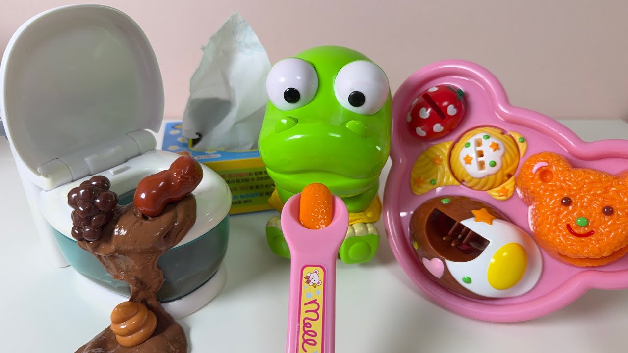 [Toy asmr] Pororo Eating Cute Lunch Box and Potty Training💩Pooping Toy ...