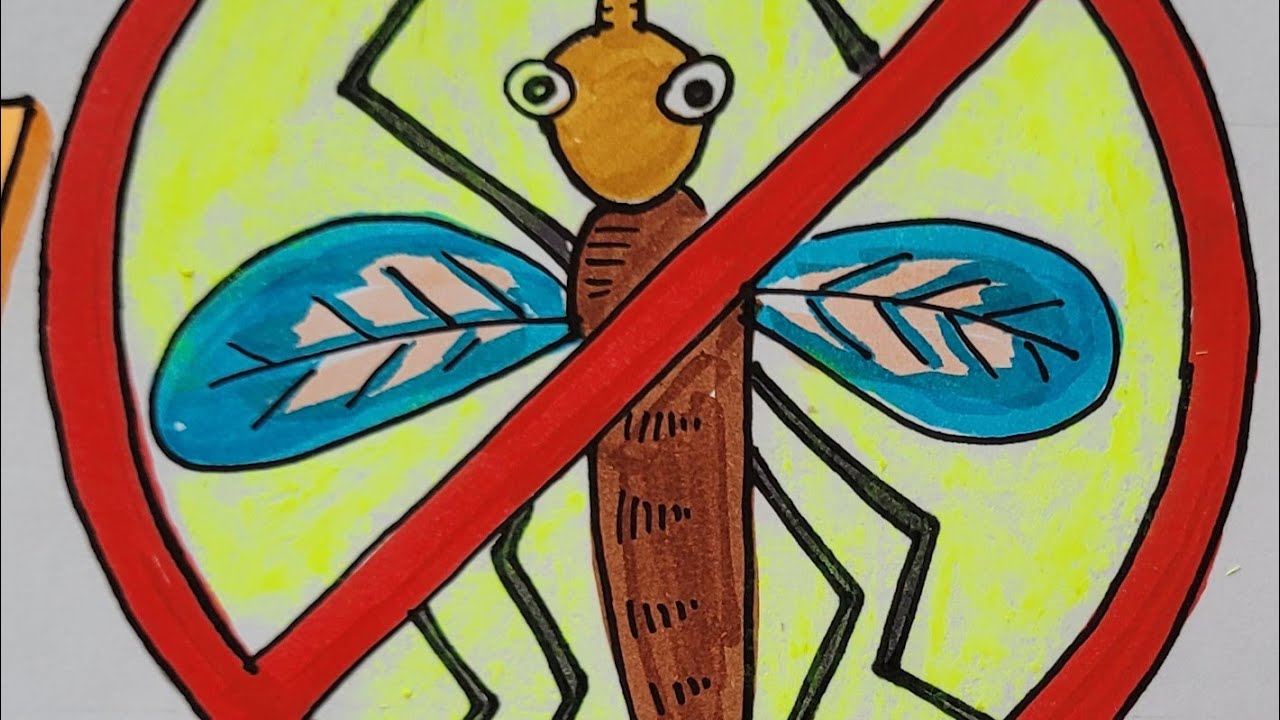 World Malaria Day drawing Easy | How to draw a Mosquito easy - YouTube