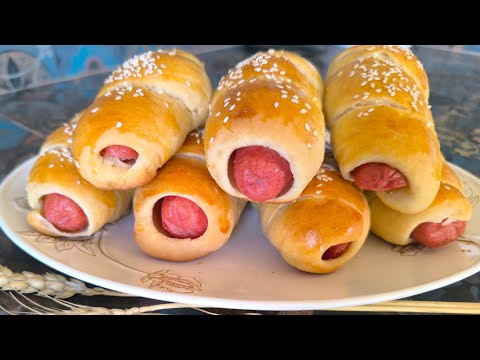 Sosisli Bulka resepti, Pambıq kimi yumuşaq, Uşaqların qarın bayramı olacaq bir resept 💯😍