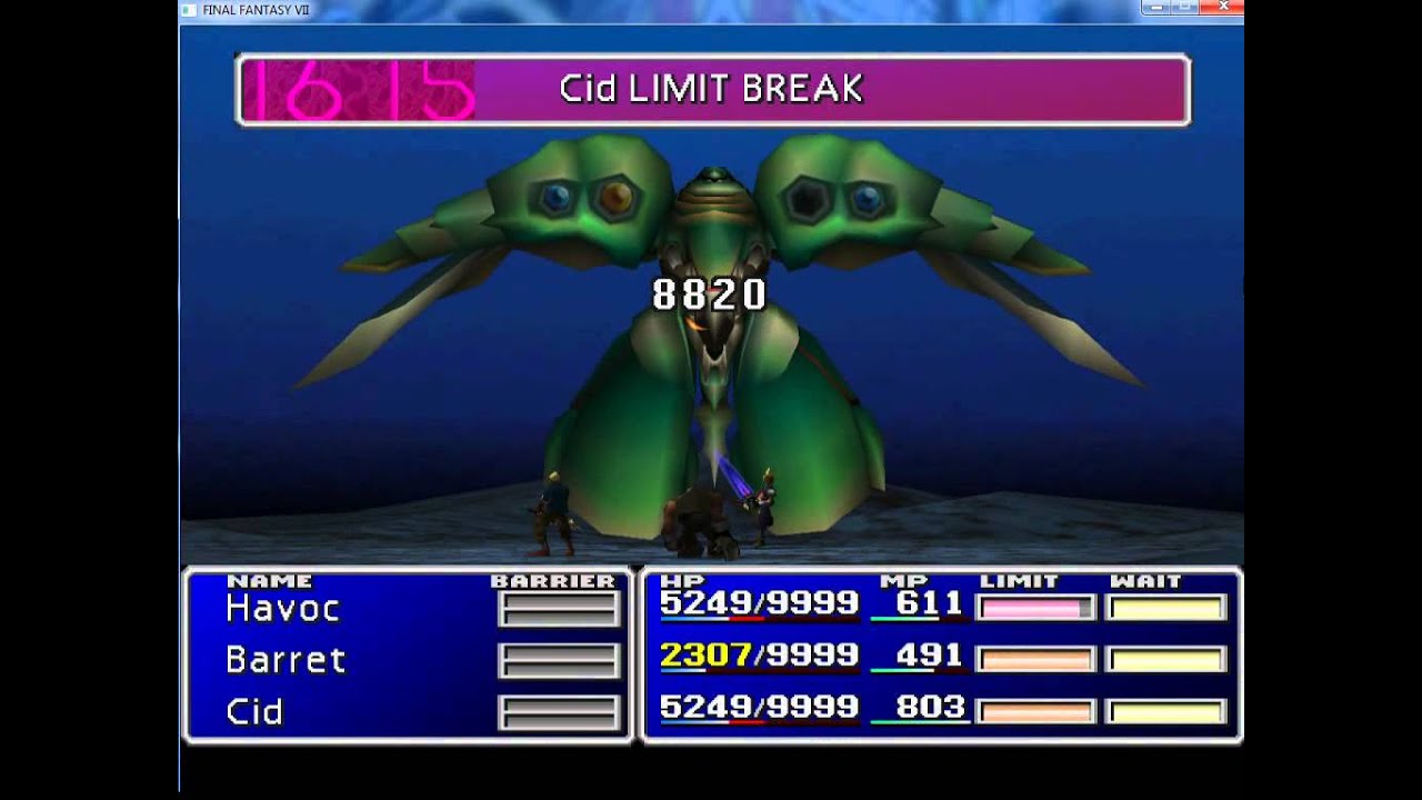 Final Fantasy 7 PC Version - All lucky 7777 on Emerald Weapon - YouTube
