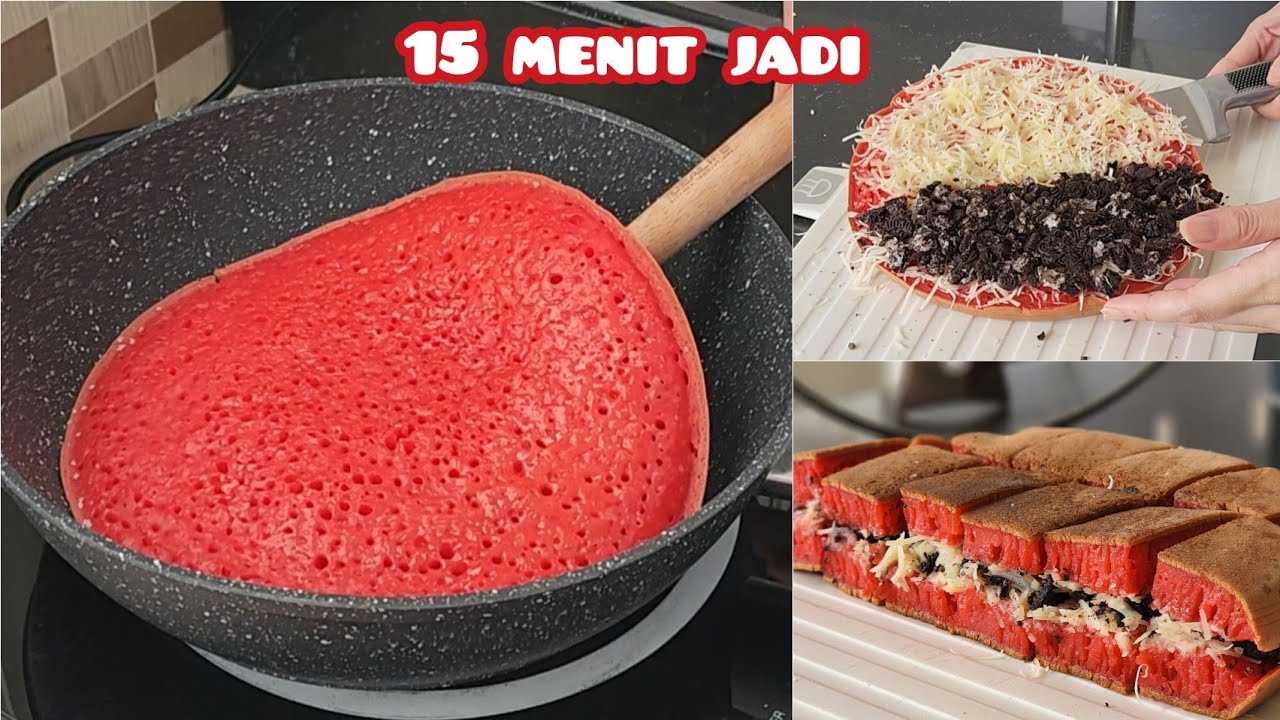 15 menit jadi!! Martabak Manis Red Velvet Cheese Oreo edisi agustusan ...