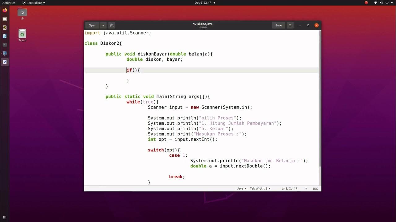 Program Java Untuk Menghitung Diskon Dan Jumlah Bayar - YouTube