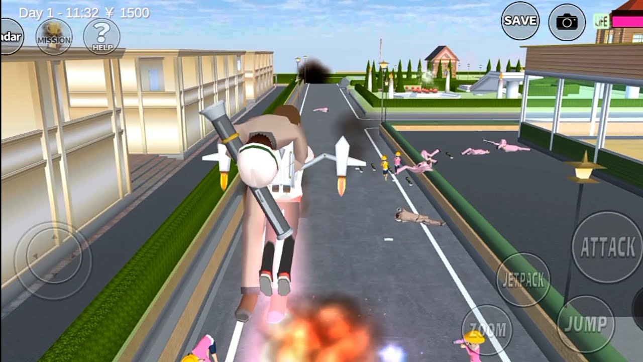 Yuta Mio Melawan Yakuza Momo Gumi Sakura School Simulator Youtube